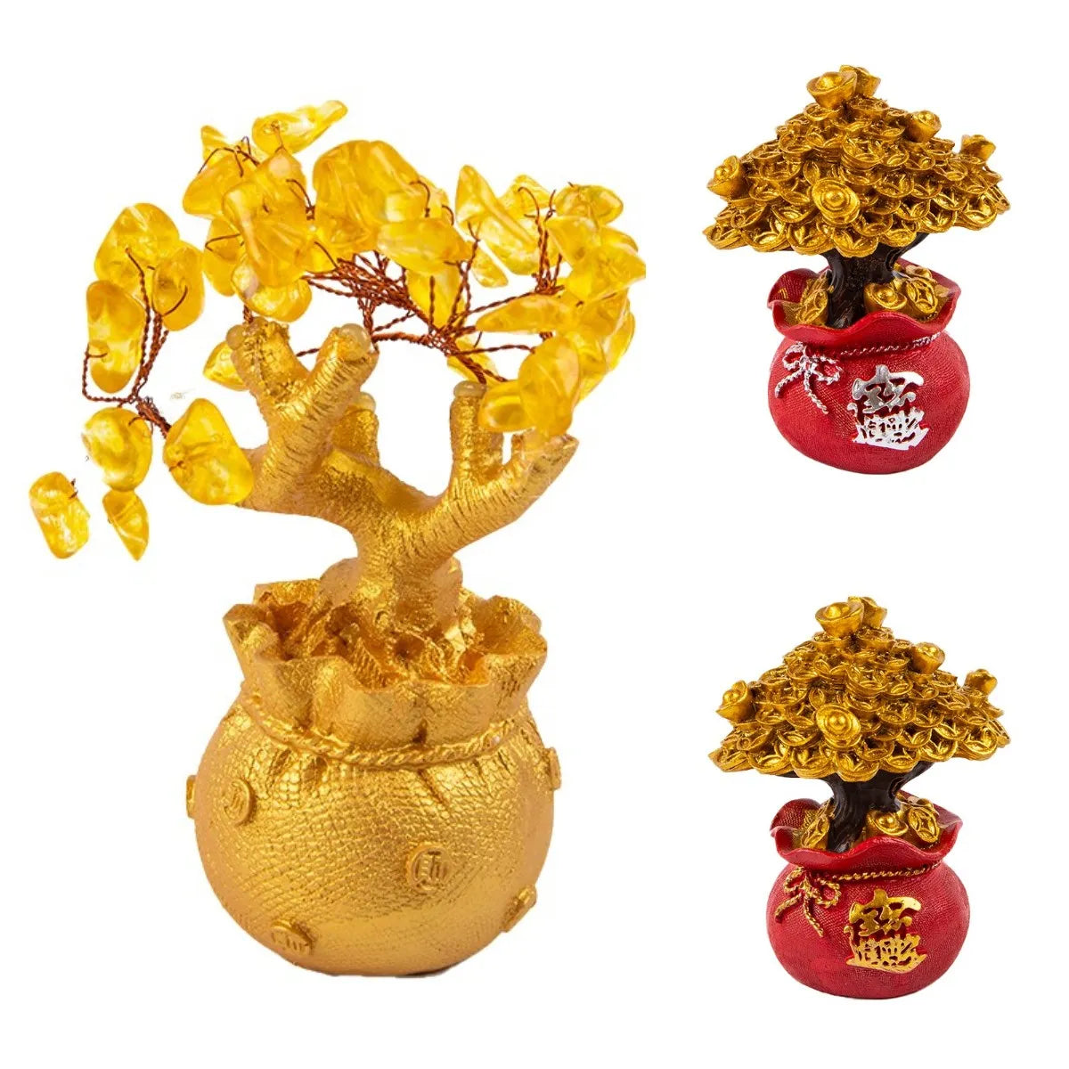 Natural Crystal Bonsai Money Tree Lucky Tree Feng Shui Money Tree Home ...